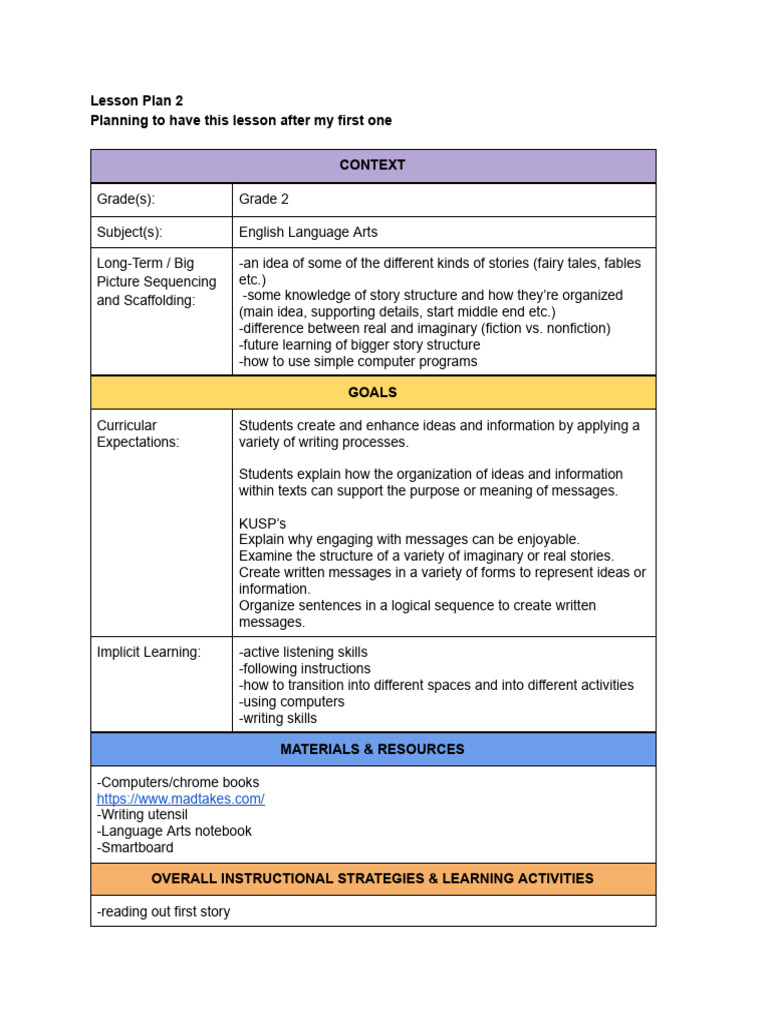 Lesson Plan 2 | Download Free PDF | Hierarchy | Lesson Plan