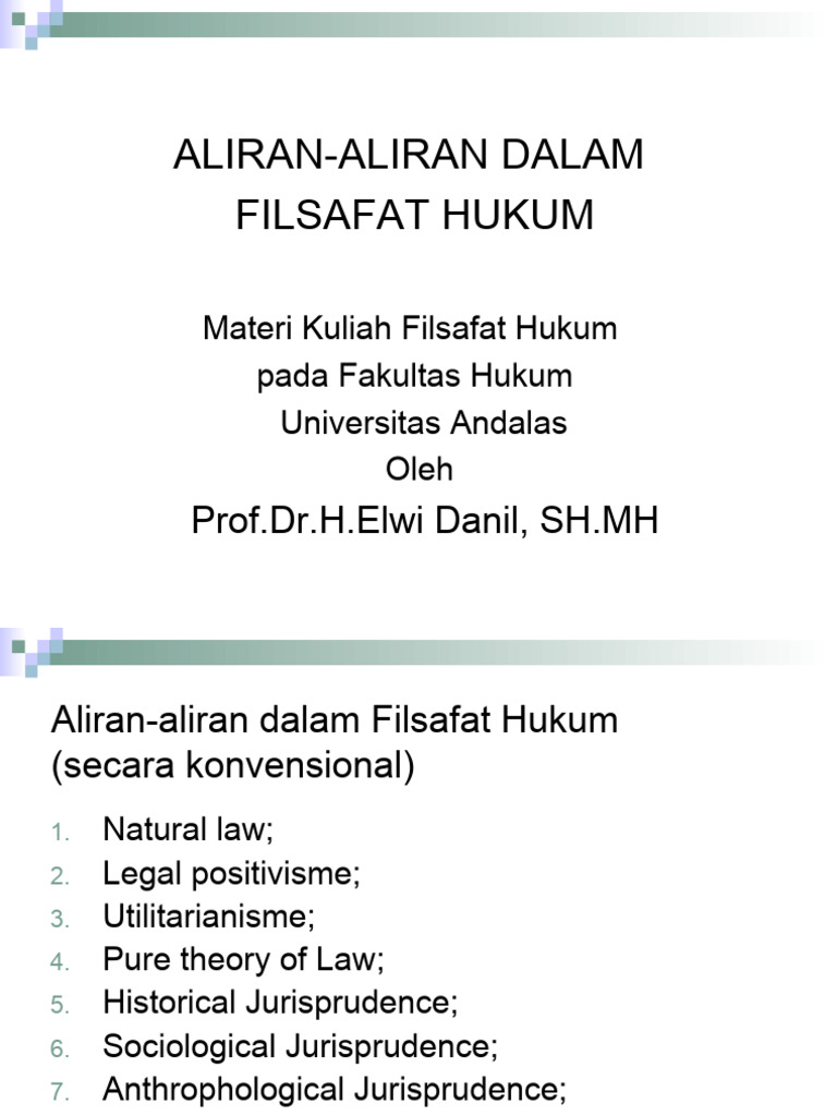 Aliran Filsafat Hukum: Panduan Lengkap | PDF