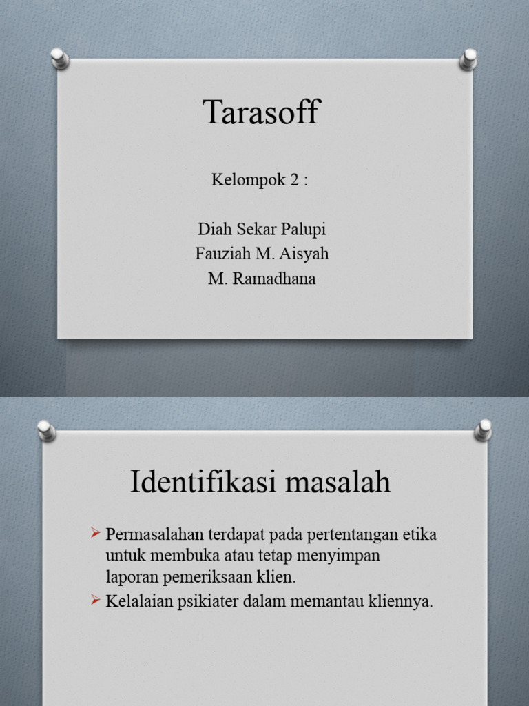 Analisis Etika (Tarasoff) | PDF | Pengembangan Diri