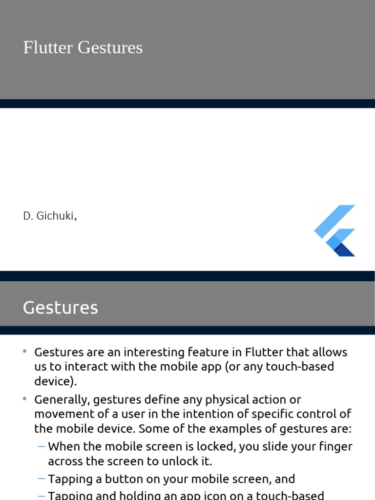 Flutter Gestures 1 Pdf Touchscreen Cursor User Interface