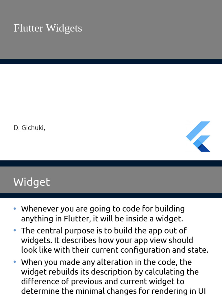 Flutter Widgets 1 | PDF | Software Development | Information Technology