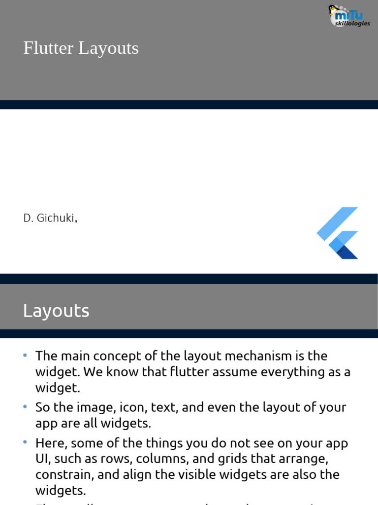 Flutter Layouts 1 | PDF | Page Layout | Computer Programming