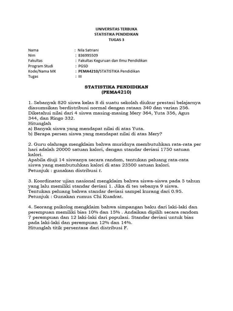 Tugas Statistika Pendidikan | PDF
