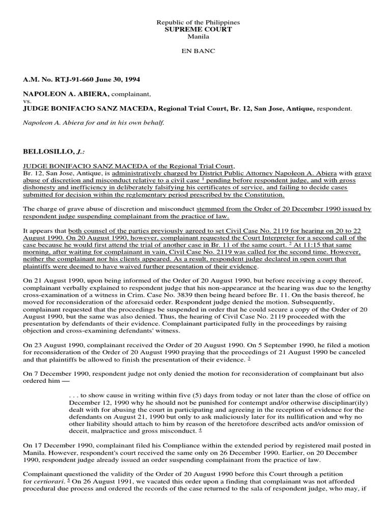 Abiera vs. Maceda | PDF | Lawsuit | Contempt Of Court