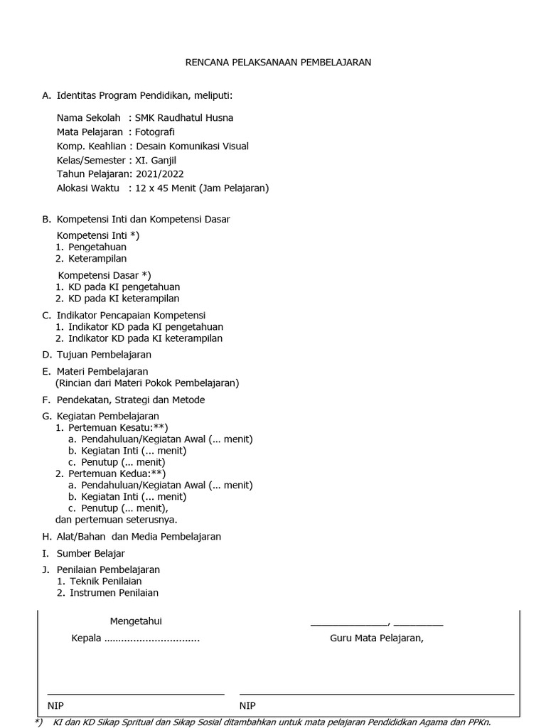 E. RPP Fotografi Inspiratif | PDF