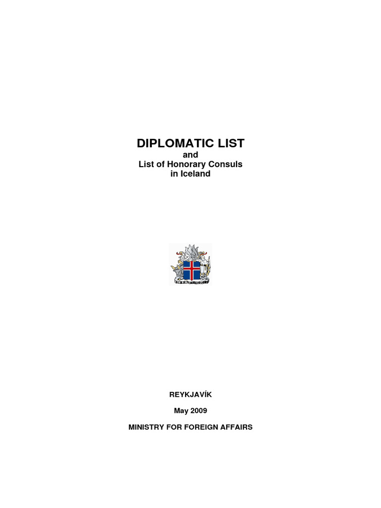 Diplomatic List 2009 | PDF | Diplomatic Rank | Diplomatic Mission