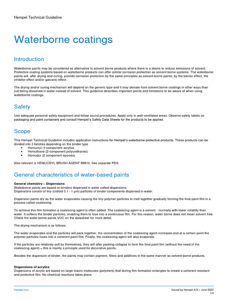 Water Borne Coatings | PDF | Paint | Epoxy