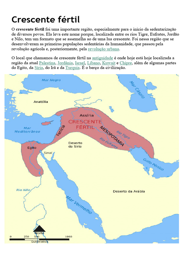Crescente Fértil - Mapa e Texto | PDF | Crescente fértil