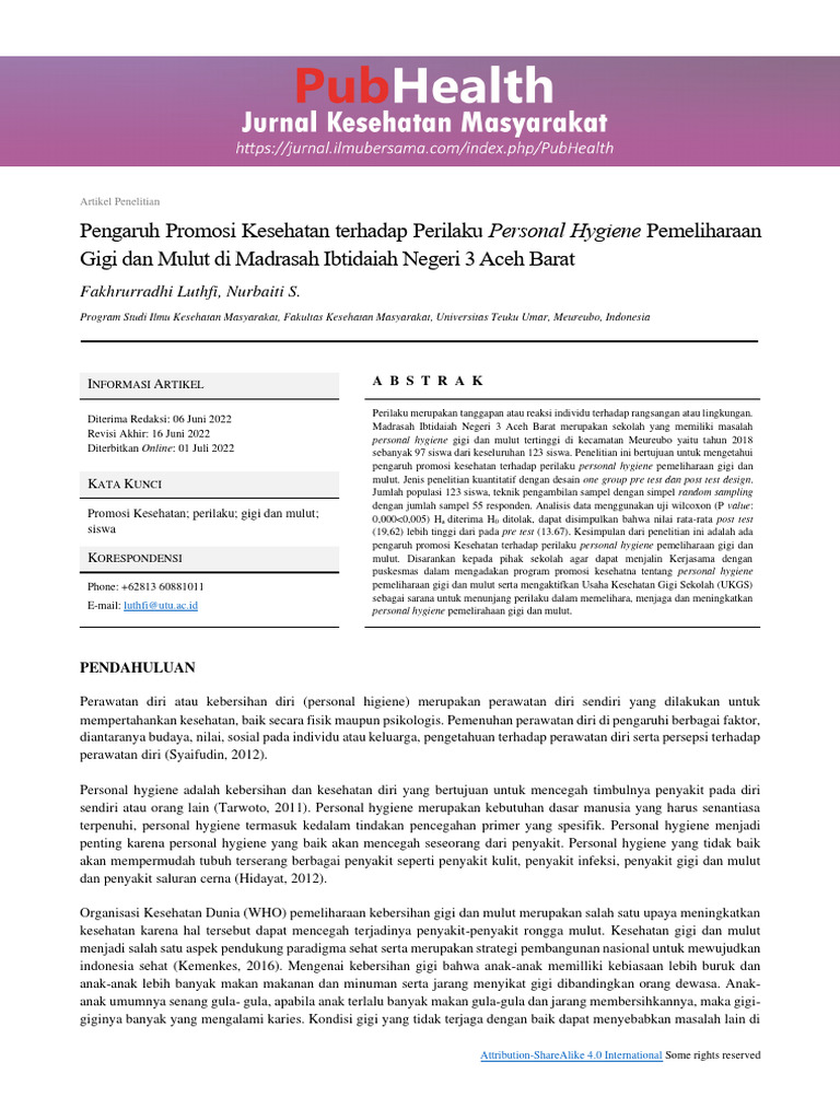 Contoh Manuskrip Promosi Kesehatan | PDF