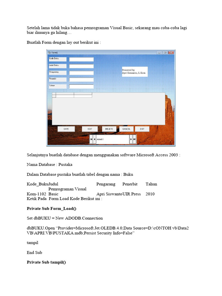 Setelah Lama Tidak Buka Bahasa Pemrograman Visual Basic | PDF