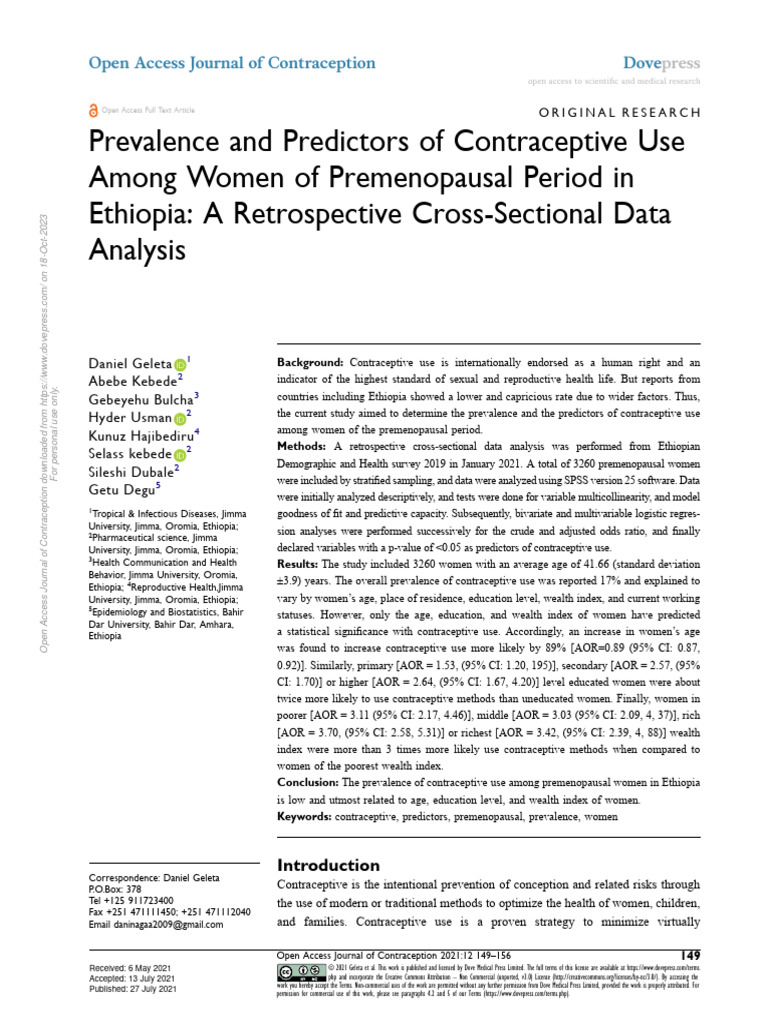 geleta, 2021 | PDF | Dependent And Independent Variables | Regression Analysis