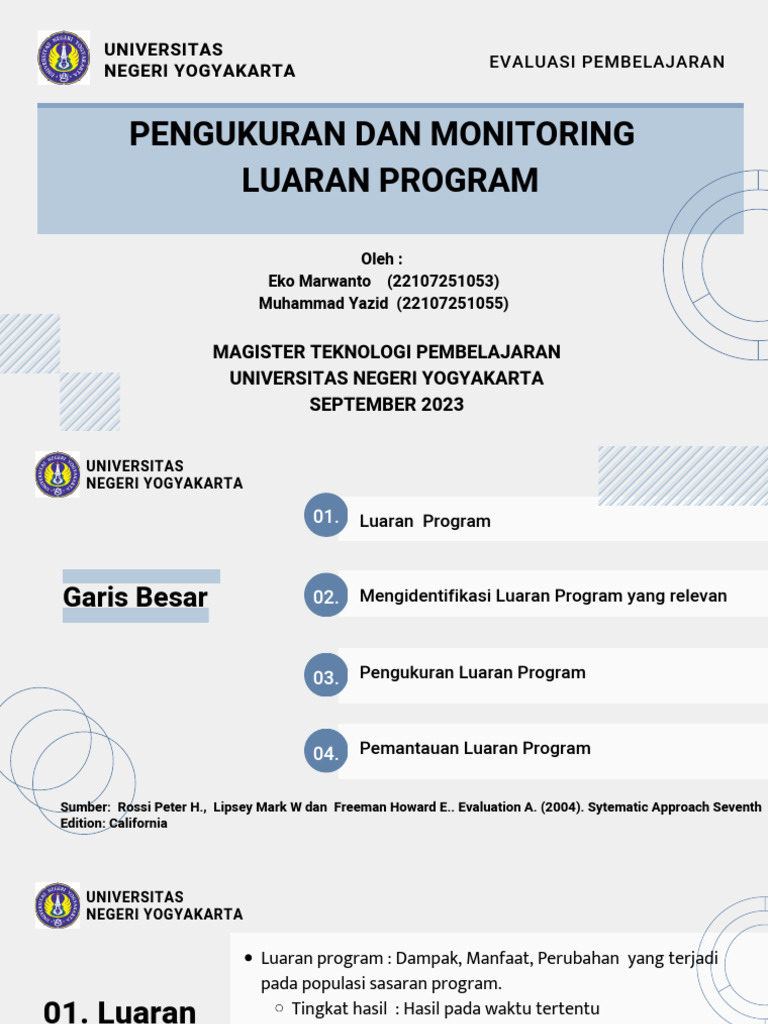 Kelompok 5 - Pengukuran Dan Monitoring Luaran Program | PDF