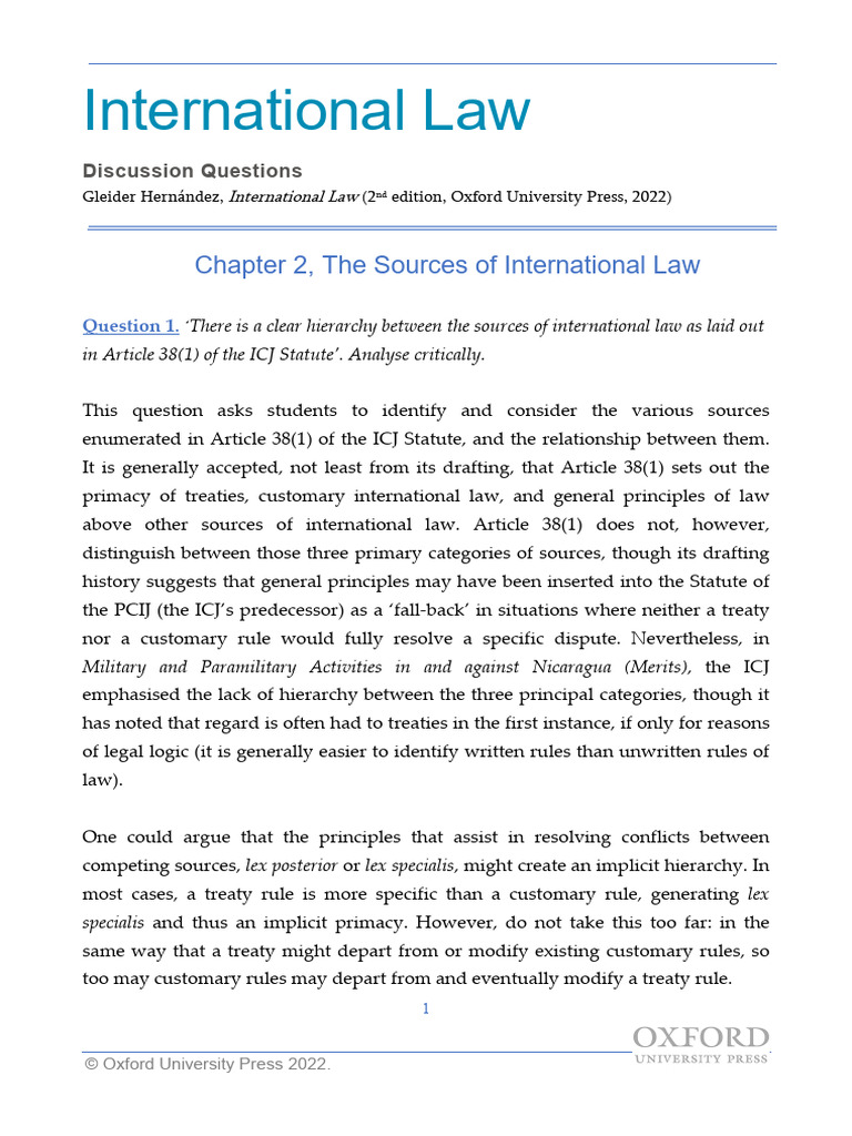 Chapter 2 Discussion Questions | PDF | International Law | Common Law