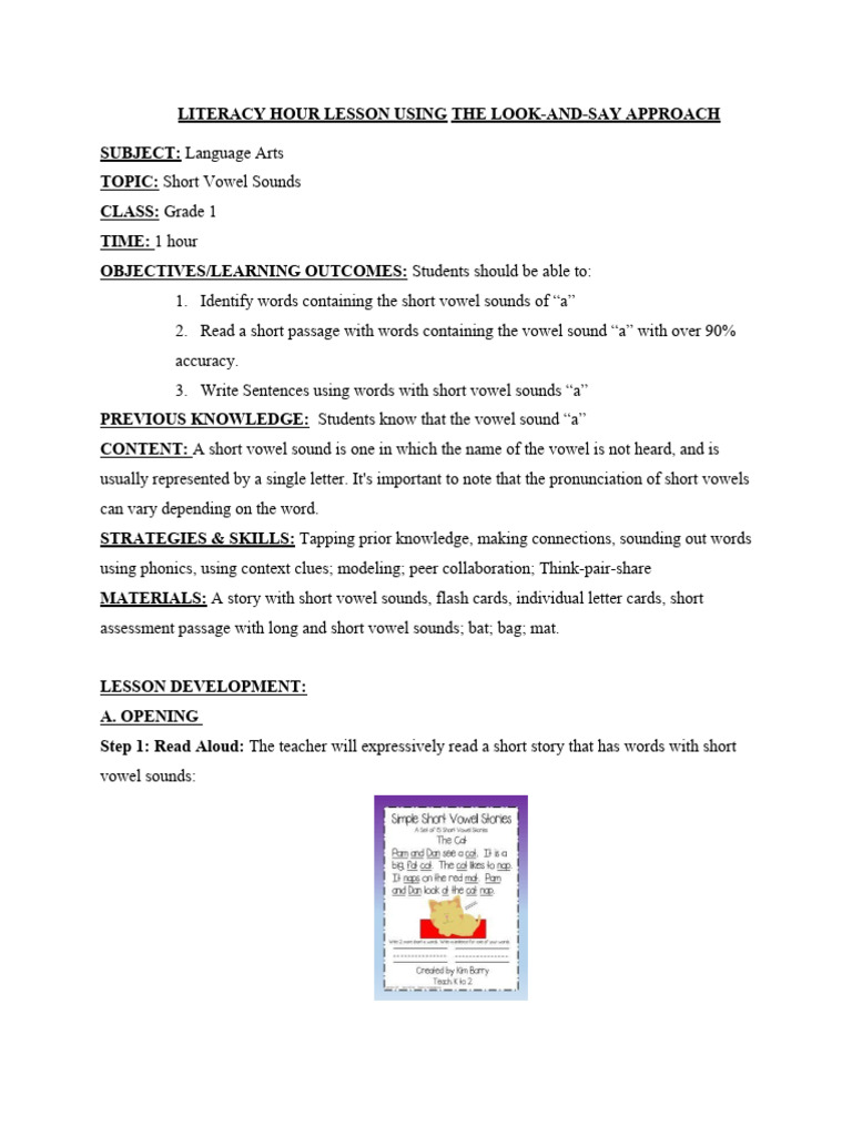 LITERACY HOUR LESSON Plan WRITING | PDF | Pedagogy | Behavior Modification
