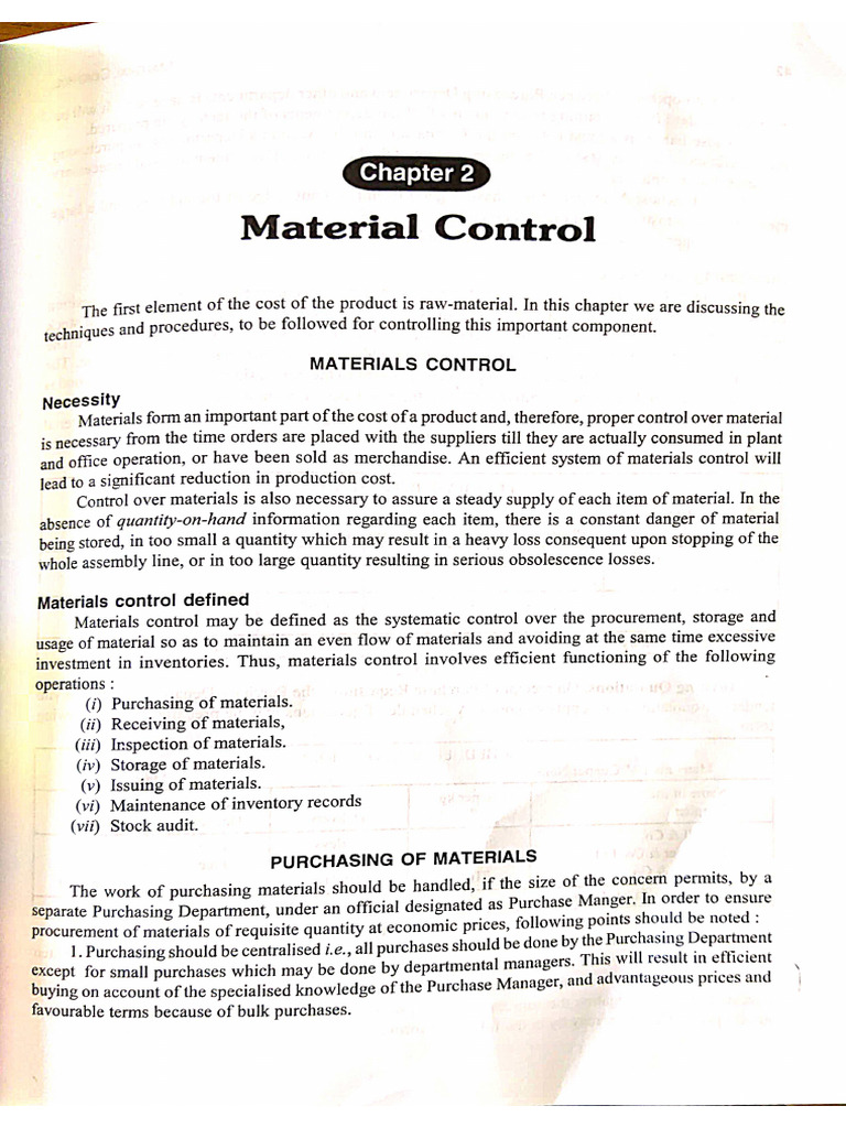 Material Control | PDF