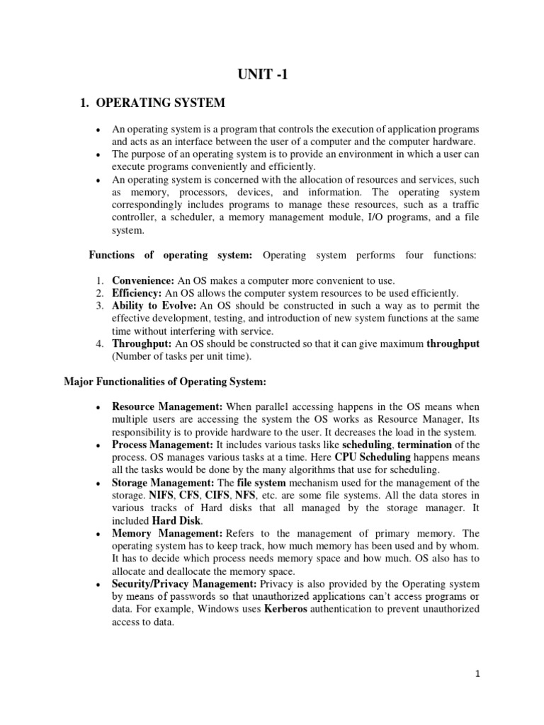 Unit 1 Notes | PDF | Operating System | Icon (Computing) Unit 1 Notes | PDF | Operating System | Icon (Computing)