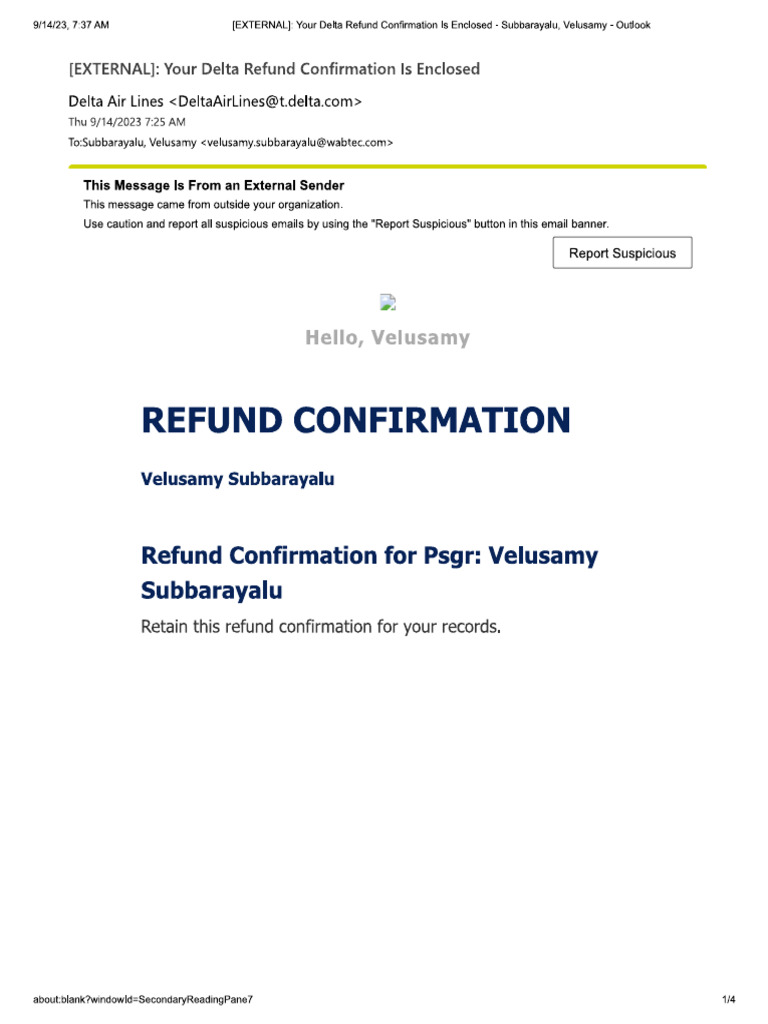 Refund Confirmation 14 | PDF