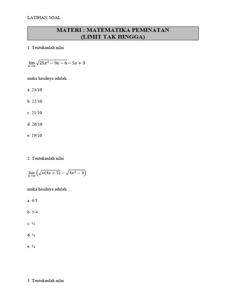 Latihan Soal Kelas 12 | PDF