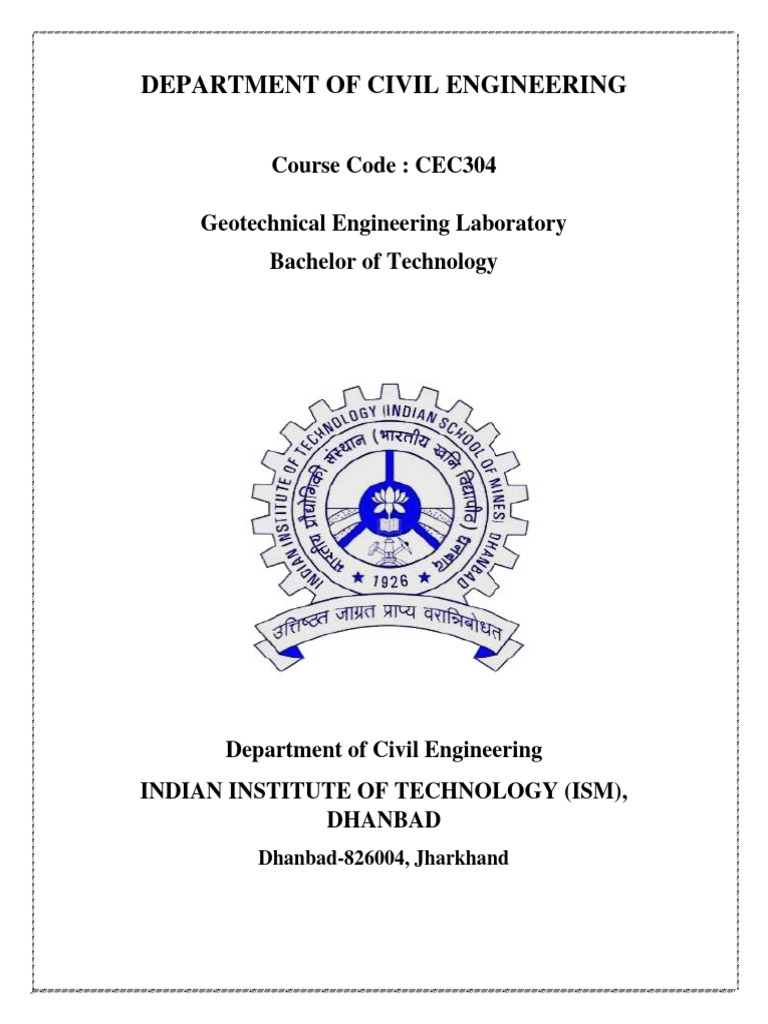 CEC304 GEL (Geotechnical Engineering Laboratory) | PDF | Density | Soil