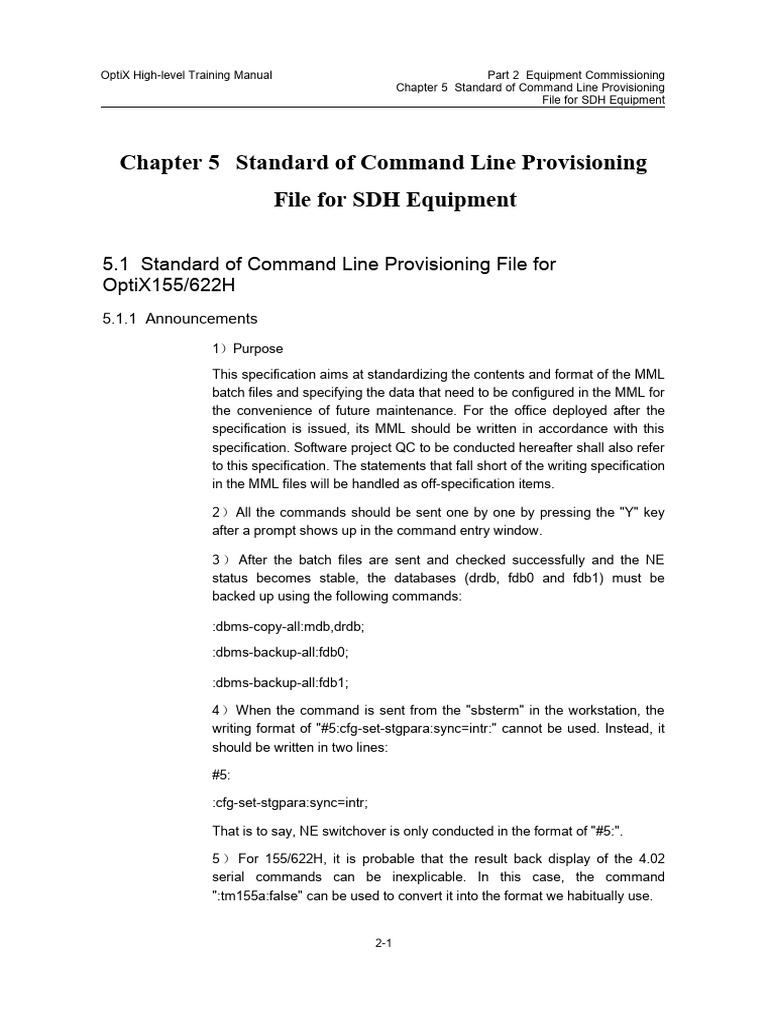 05-Standard of Command Line Provisioning File for SDH Equipment | PDF | Command Line Interface ...