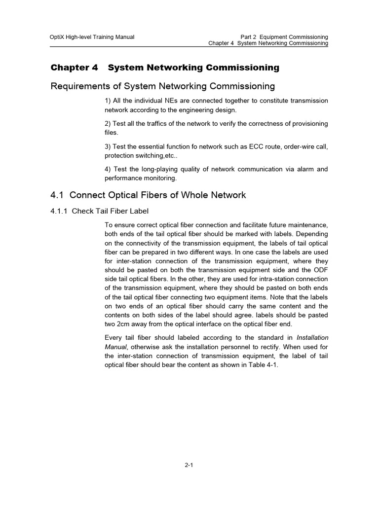 04-System Networking Commissioning | PDF | Optical Fiber | Computer Network
