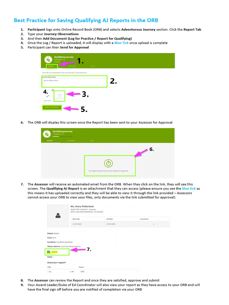 HELP INFO - Best Practice For Saving Qualifying AJ Reports in The ORB | PDF | Career & Growth ...