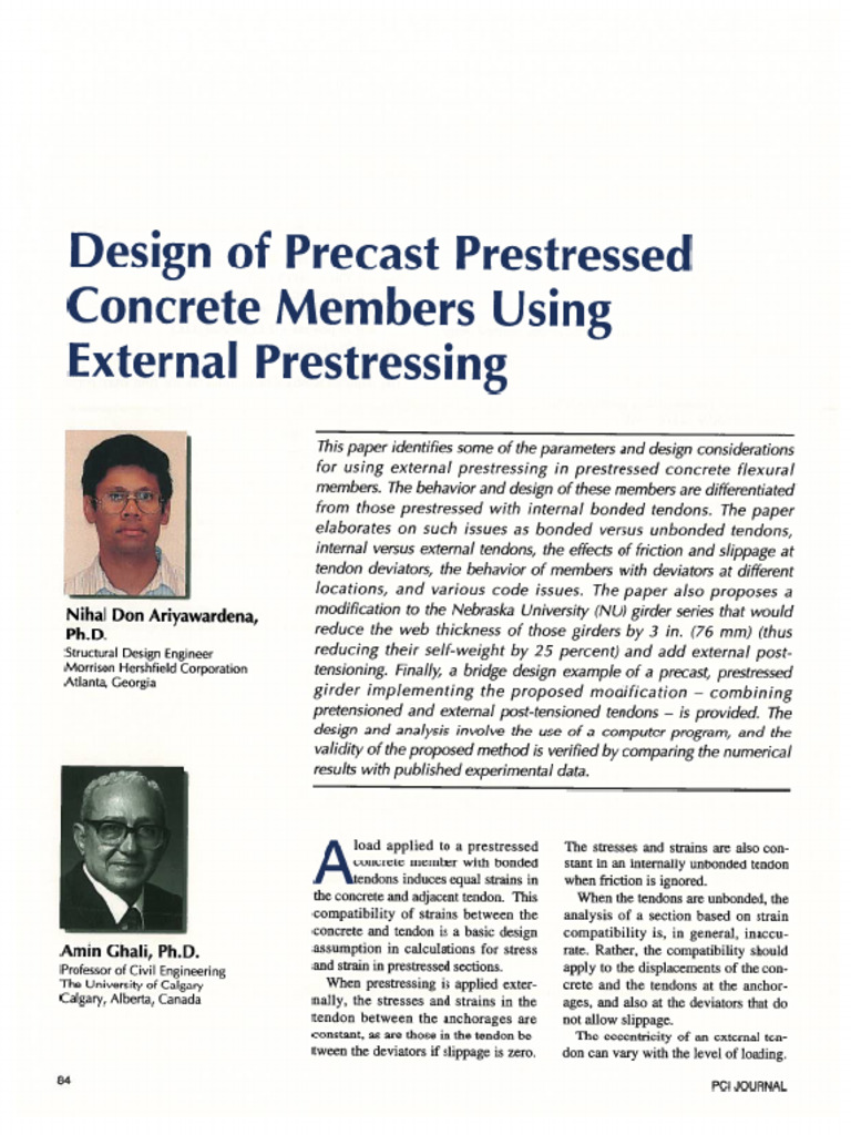 Design of Precast Prestressed Concrete Members Using External ...