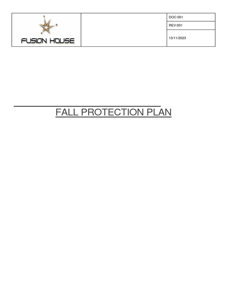 Fall Protection Plan for Working at Height | PDF | Risk | Risk Assessment