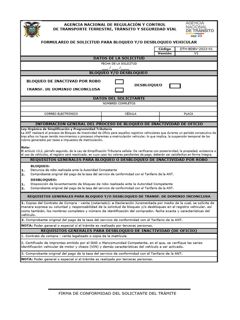Formulario Bloqueo y Desbloqueo Val | PDF | Gobierno