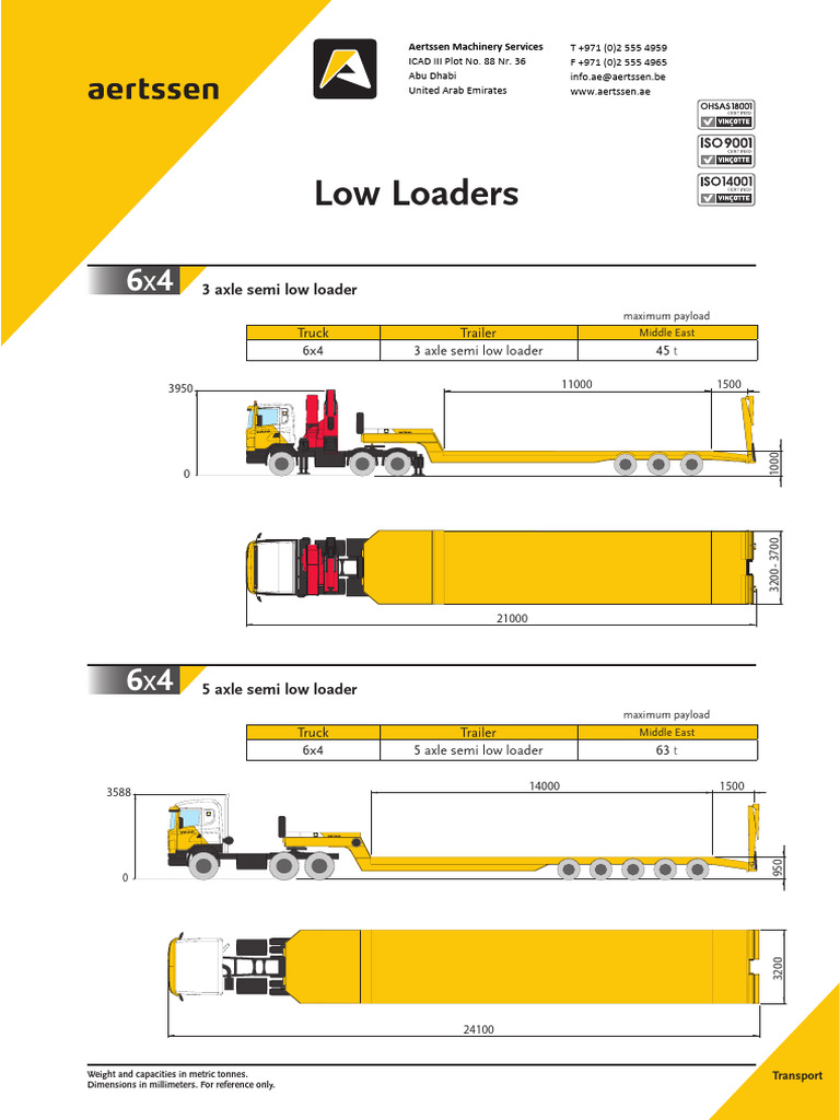 Trailers & Semitrailers Specifications UAE | PDF | Semi Trailer Truck ...