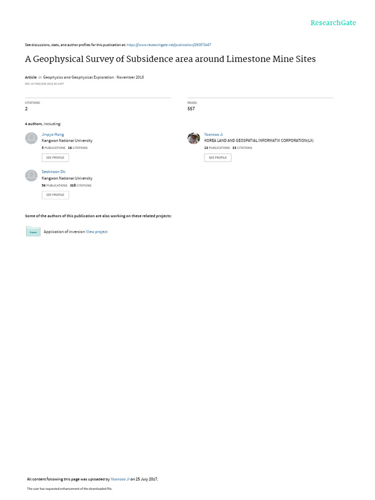 A Geophysical Survey of Subsidence | PDF