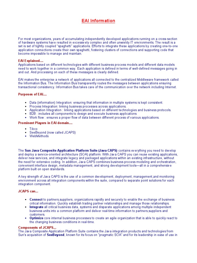 EAI Help | PDF | Service Oriented Architecture | Application Server