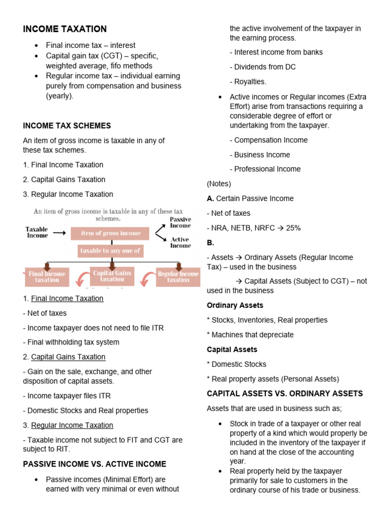 A INCOME TAXATION Final Exam | PDF | Capital Gains Tax | Taxes
