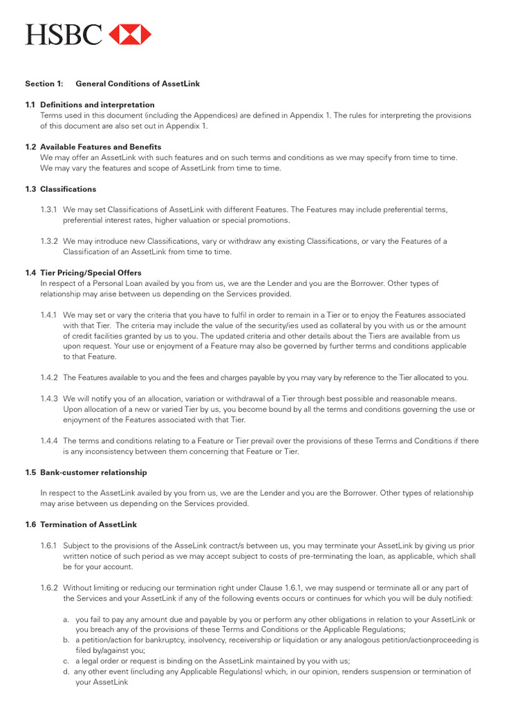 Hbap Asset Link TNC Form | PDF | Debits And Credits | Trust Law