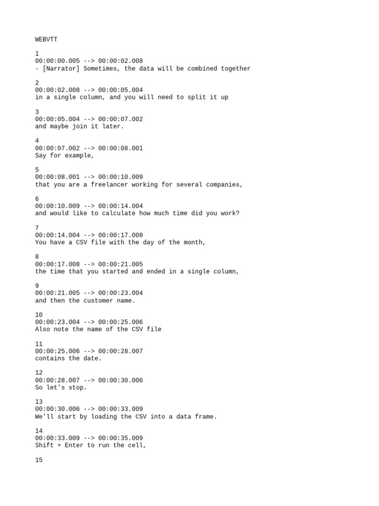 Joining and splitting data.vtt | PDF | Computing | Computer Programming