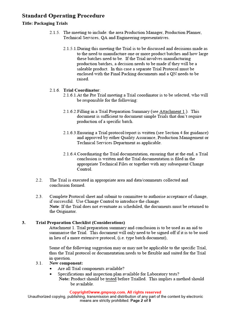 VAL 165 Packaging Trials Sample | PDF | Quality Assurance | Copyright ...