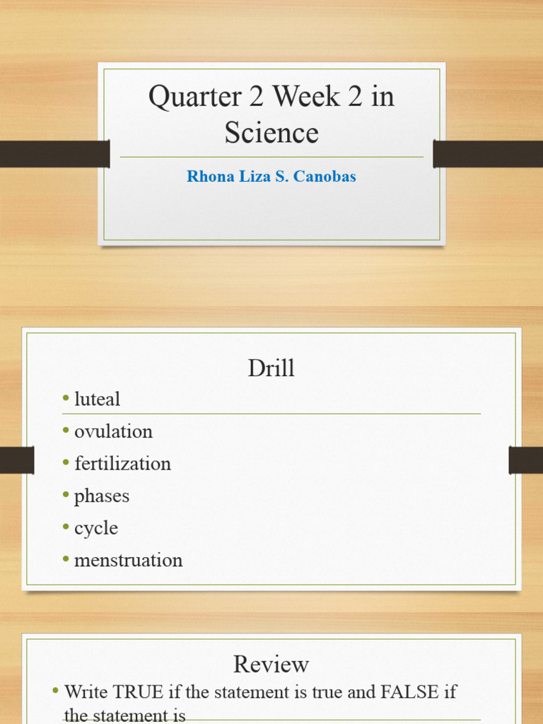 Quarter 2 Week 2 in Science-For COT | PDF | Menstrual Cycle | Mammal ...