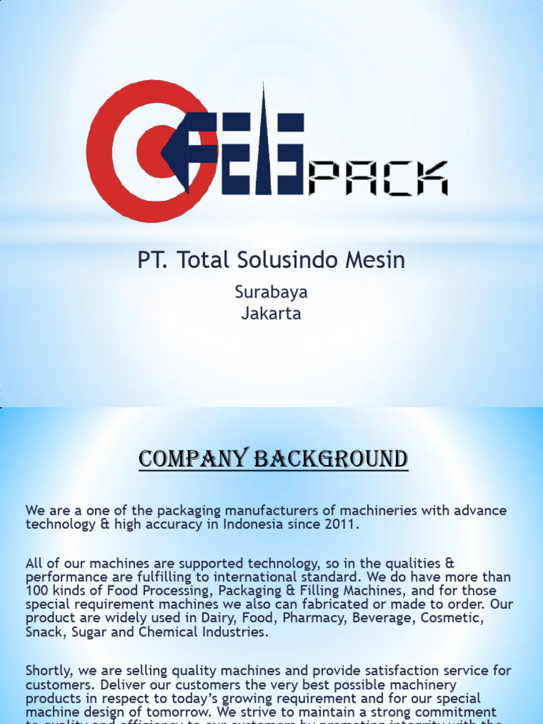 Total Solusindo Mesin Overview | PDF | Packaging And Labeling ...