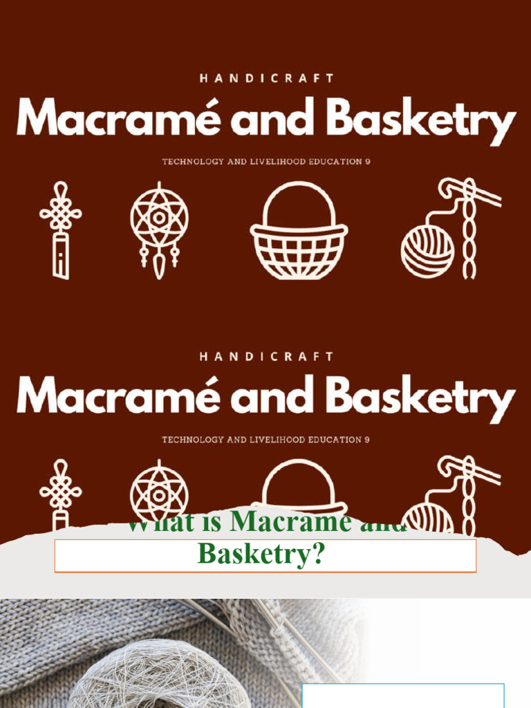 Macrame and Basketry: A Craft History | PDF | Basket Weaving | Crafts