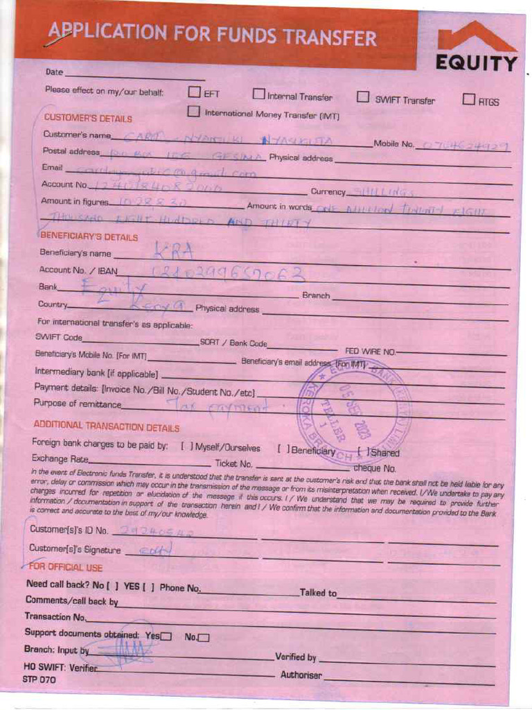 Application For Funds | PDF
