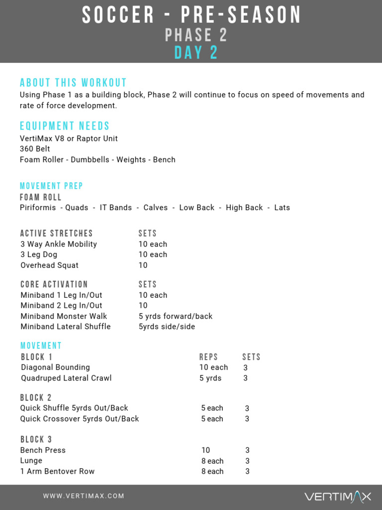 Soccer Pre-Season Workout Plan | PDF