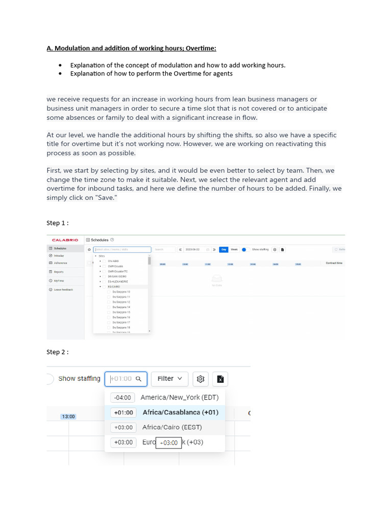 Formation Calabrio | PDF | Working Time