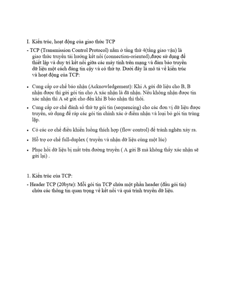 Kiến-trúc-hoạt-động-của-giao-thức-TCP | PDF