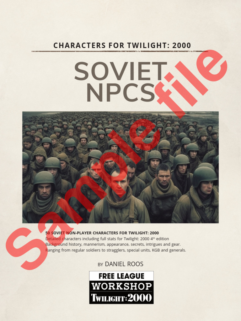 TW2000 4th e Soviet NPCs | PDF | Infantry | Military