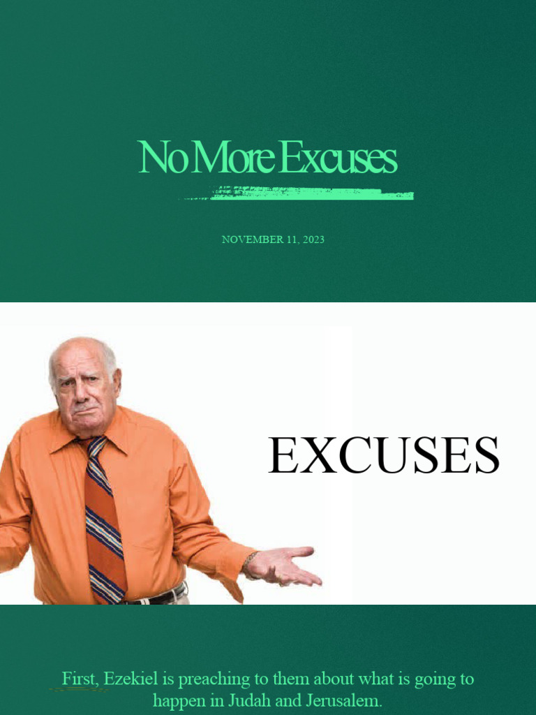 No More Excuses Sermon | PDF | Sin | Christian Belief And Doctrine