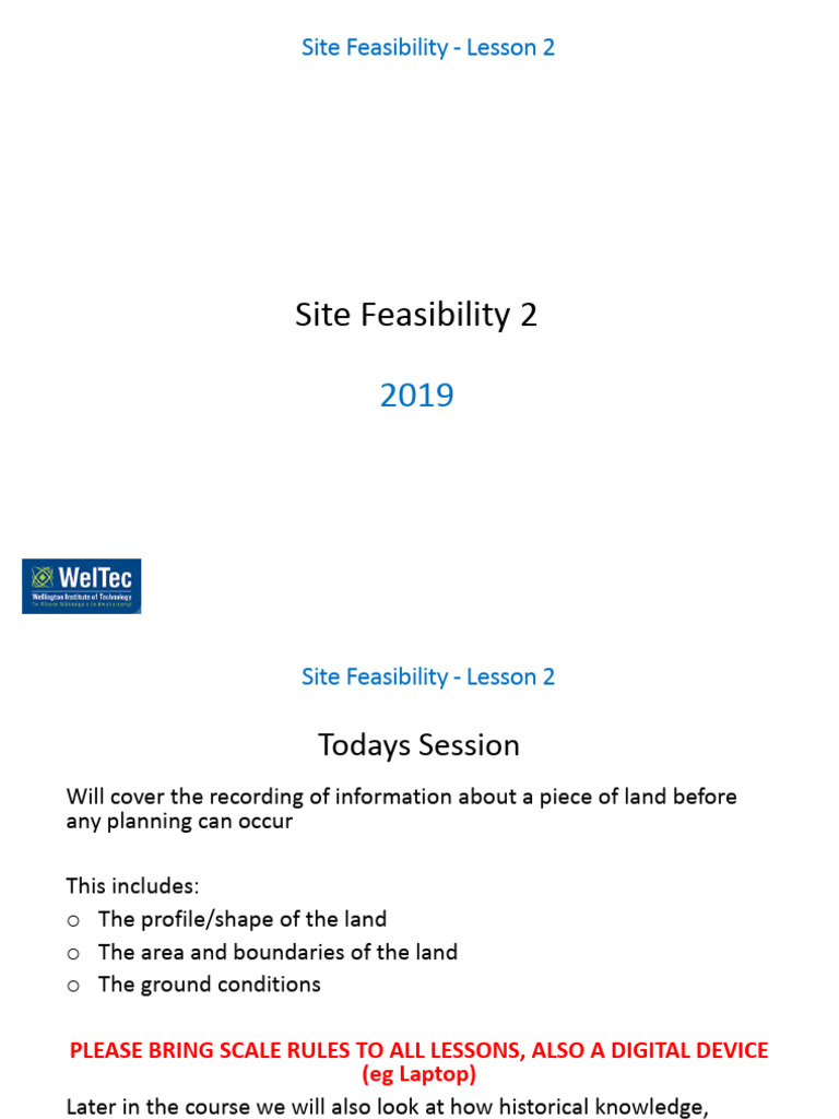 Site Feasibility 2 - Site Survey, Topography and Measurement | PDF ...