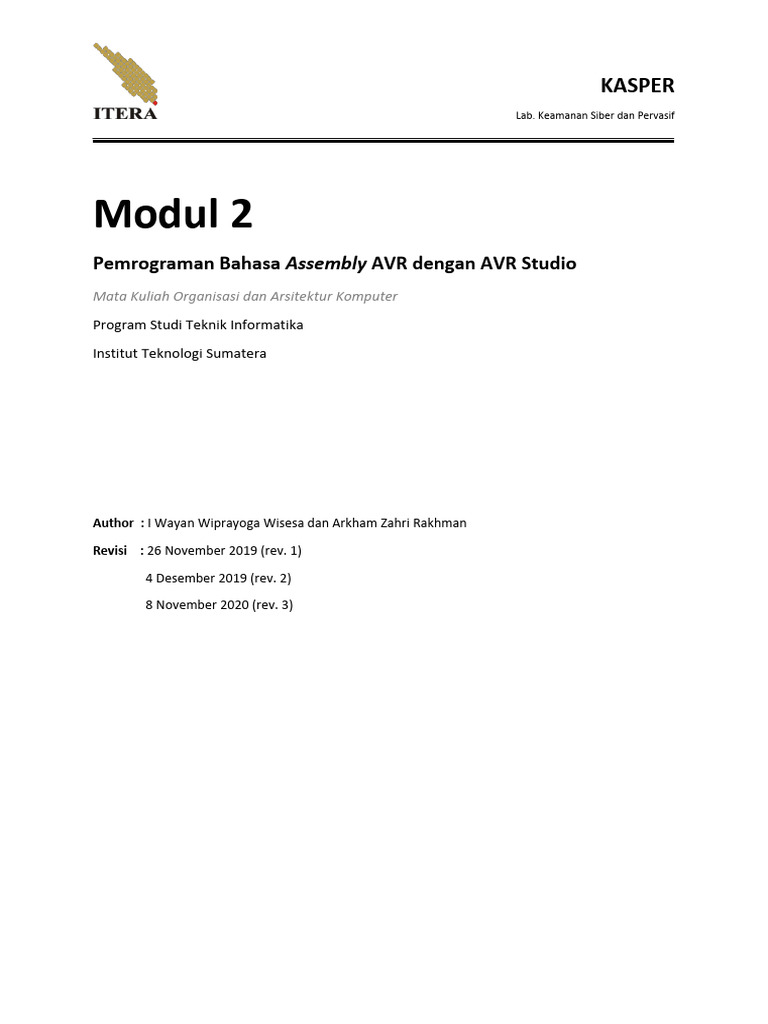 Modul Praktikum 2 - AVR | PDF | Komputer