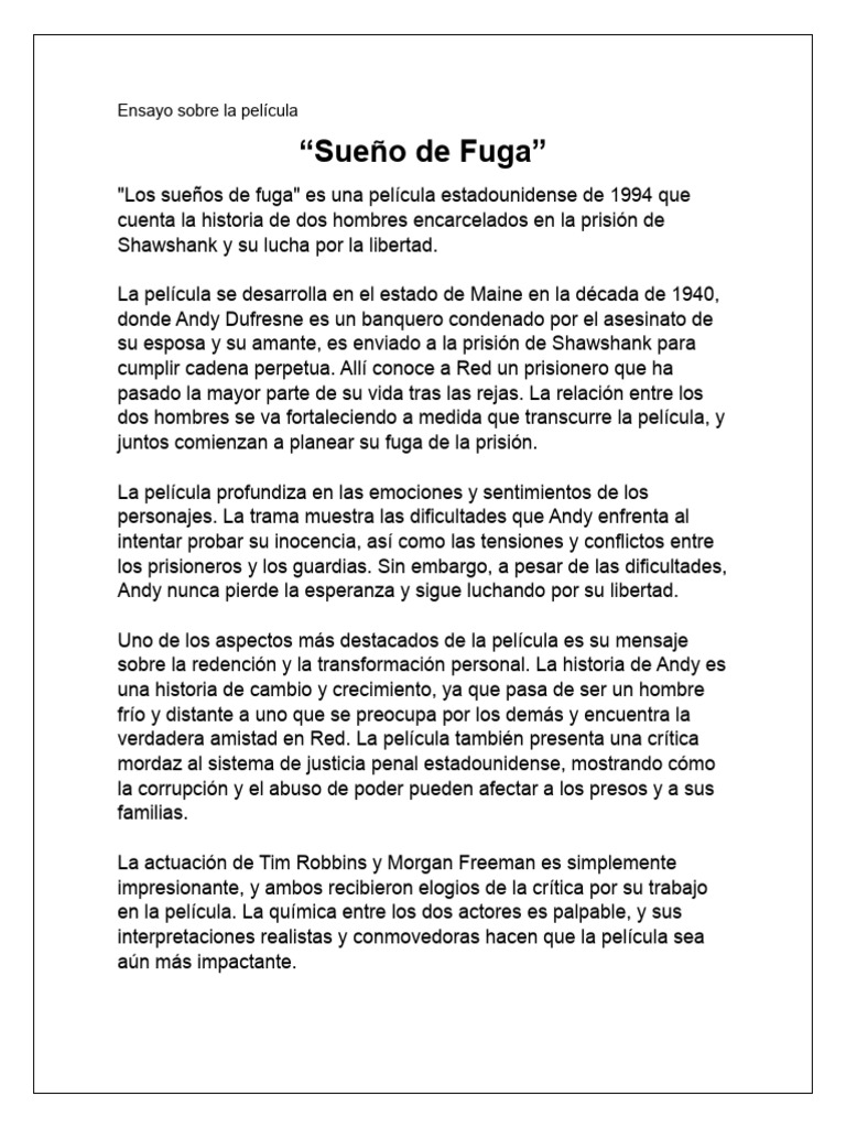 Sueño de Fuga | PDF