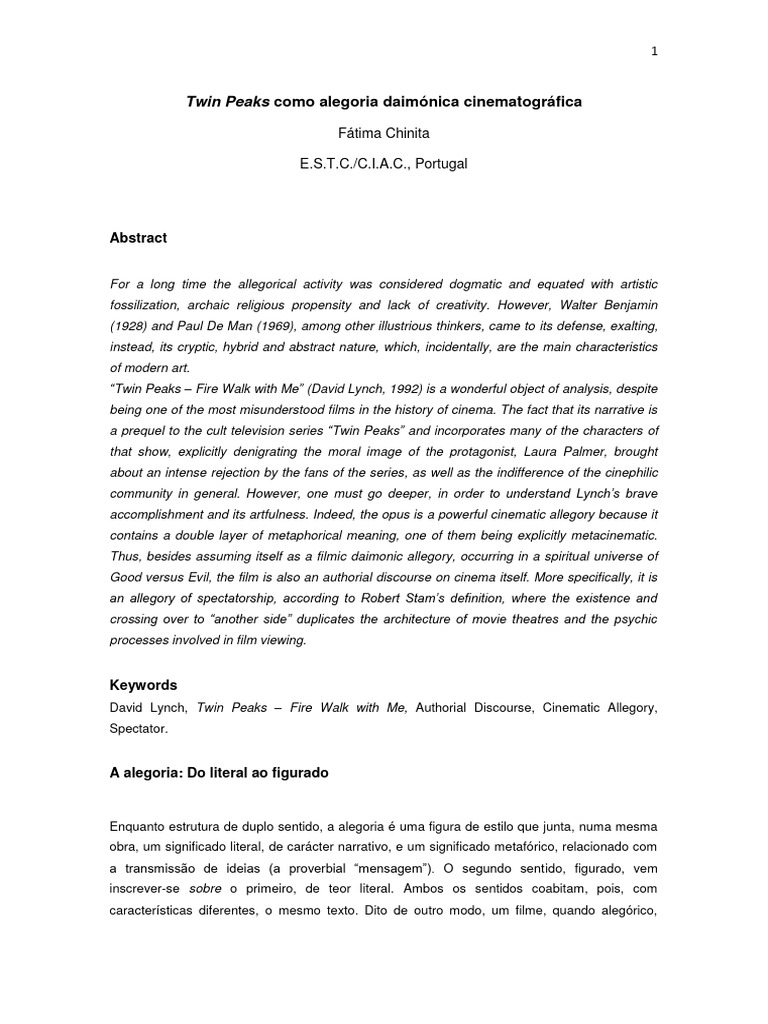 Twin Peaks Alegoria Daimonica | PDF | Allegory