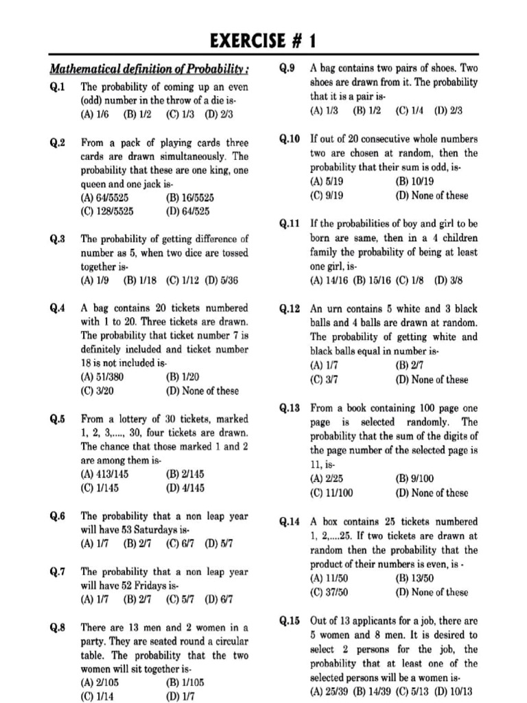 Mathematical Definition of Probability | PDF | Odds | Probability Distribution